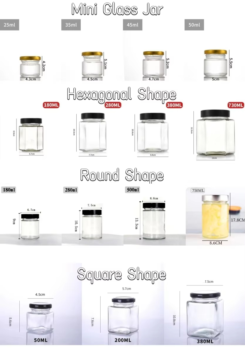 Wholesale Various Sizes Shaped Glass Jar